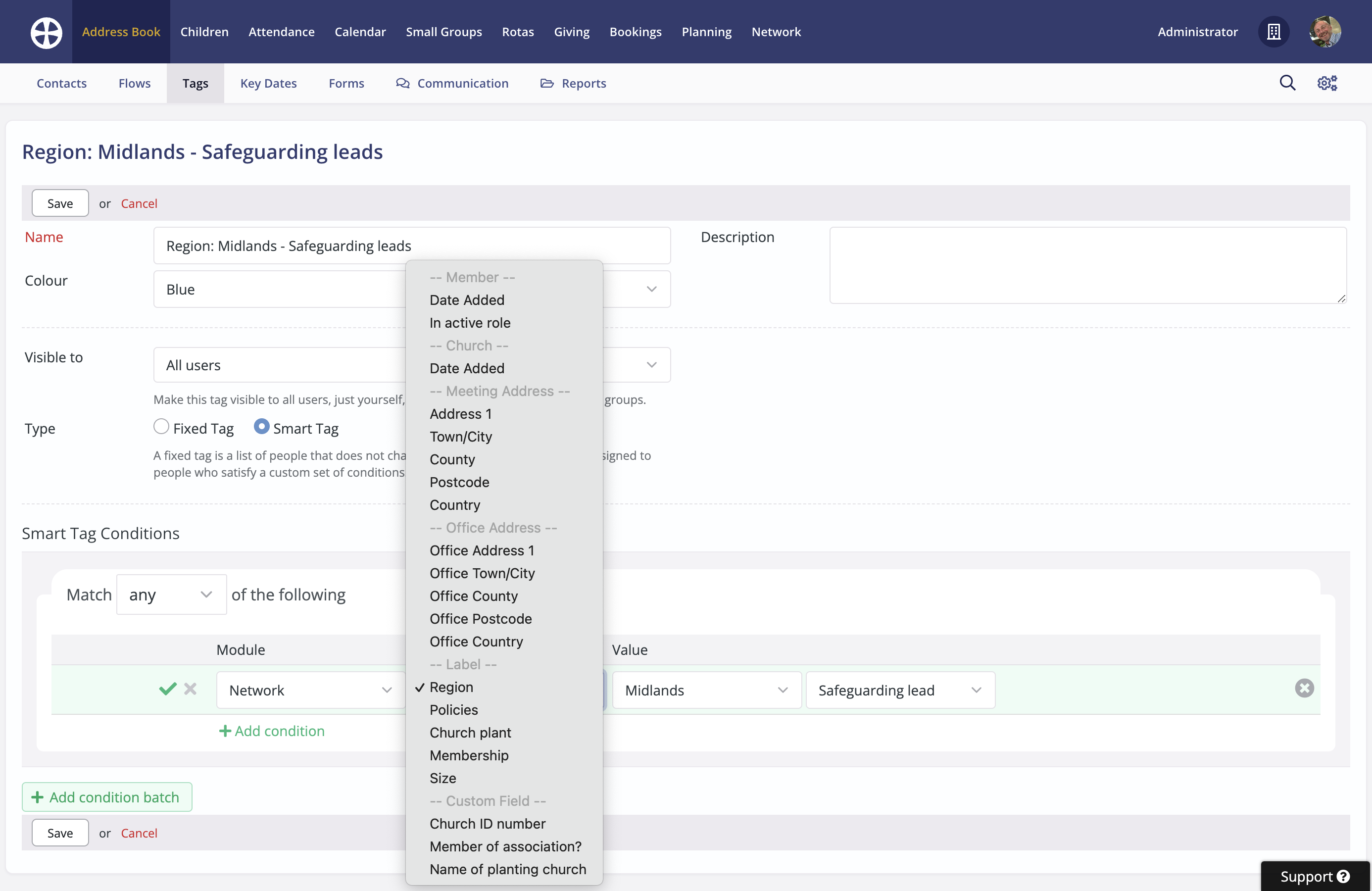 Categorising organisations using labels - ChurchSuite Support Articles
