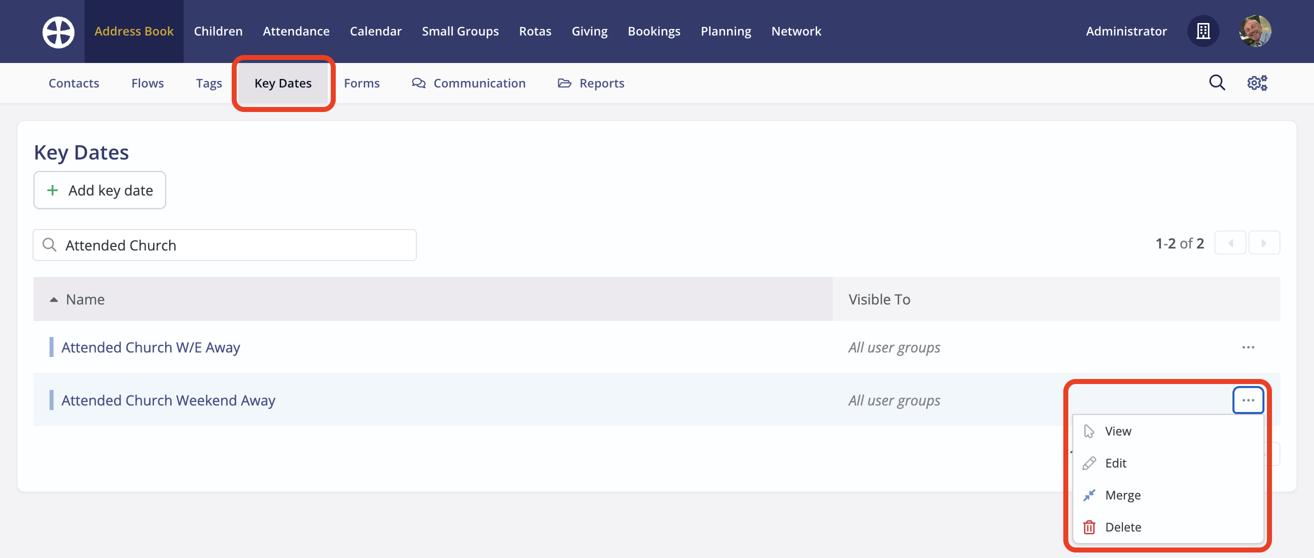 Staying on top of member key dates - ChurchSuite Support Articles