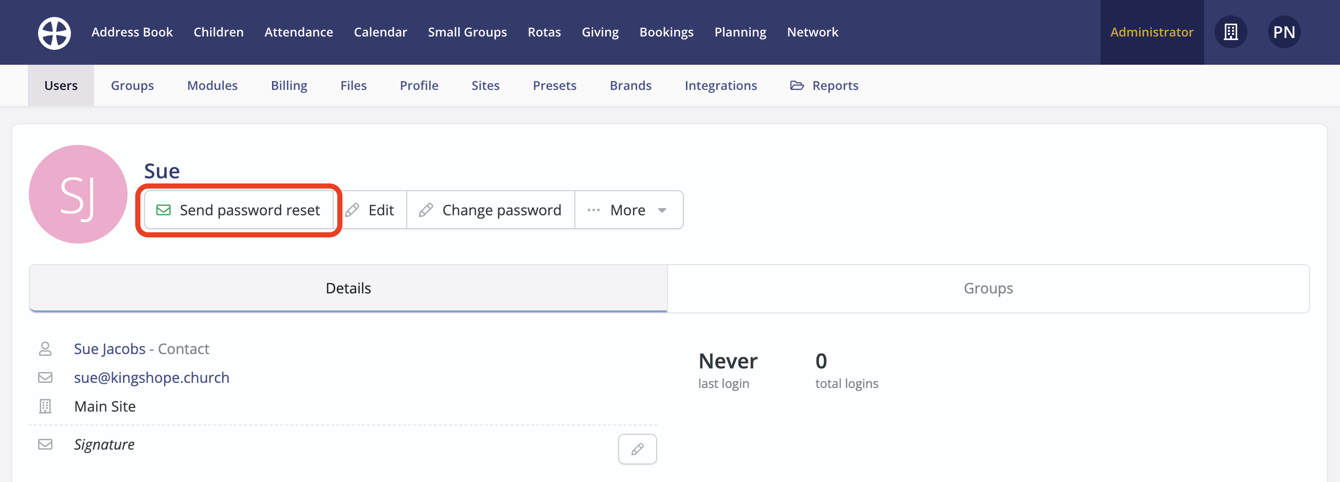 Adding and managing users - ChurchSuite Support Articles