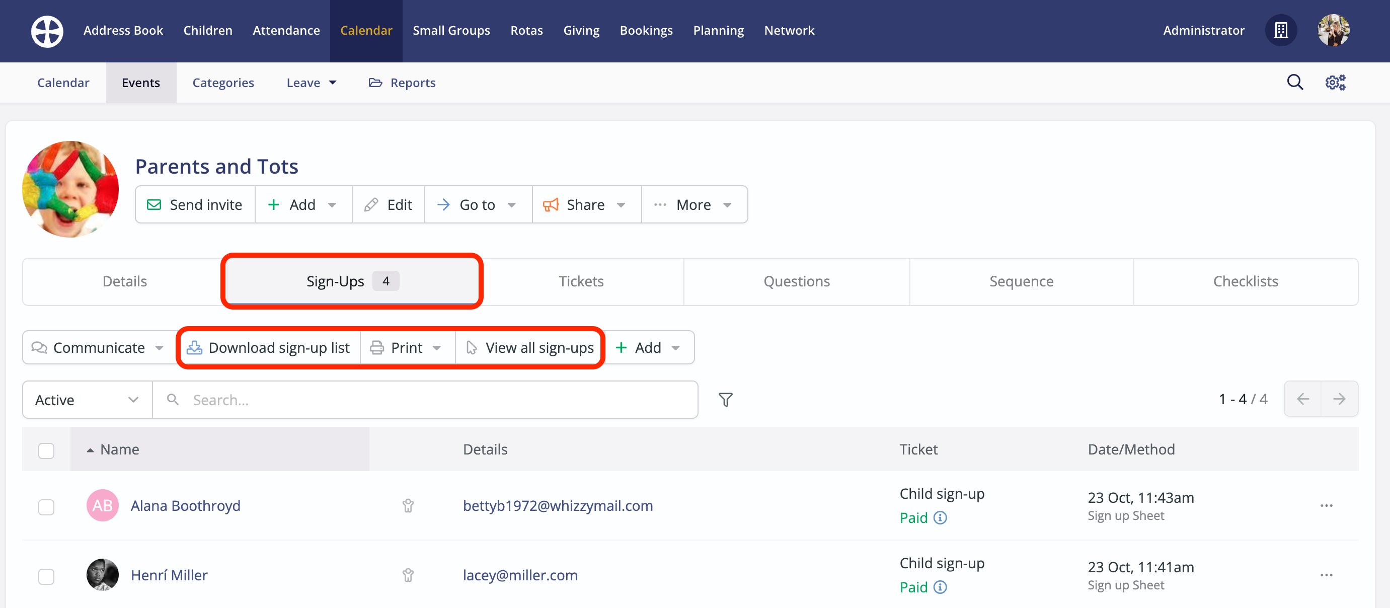 Adding questions to event sign-up - ChurchSuite Support Articles