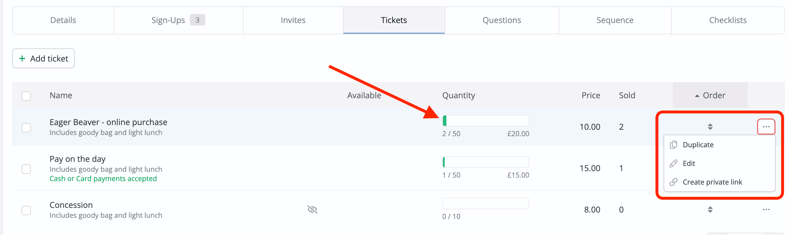 Adding tickets to an event - ChurchSuite Support Articles