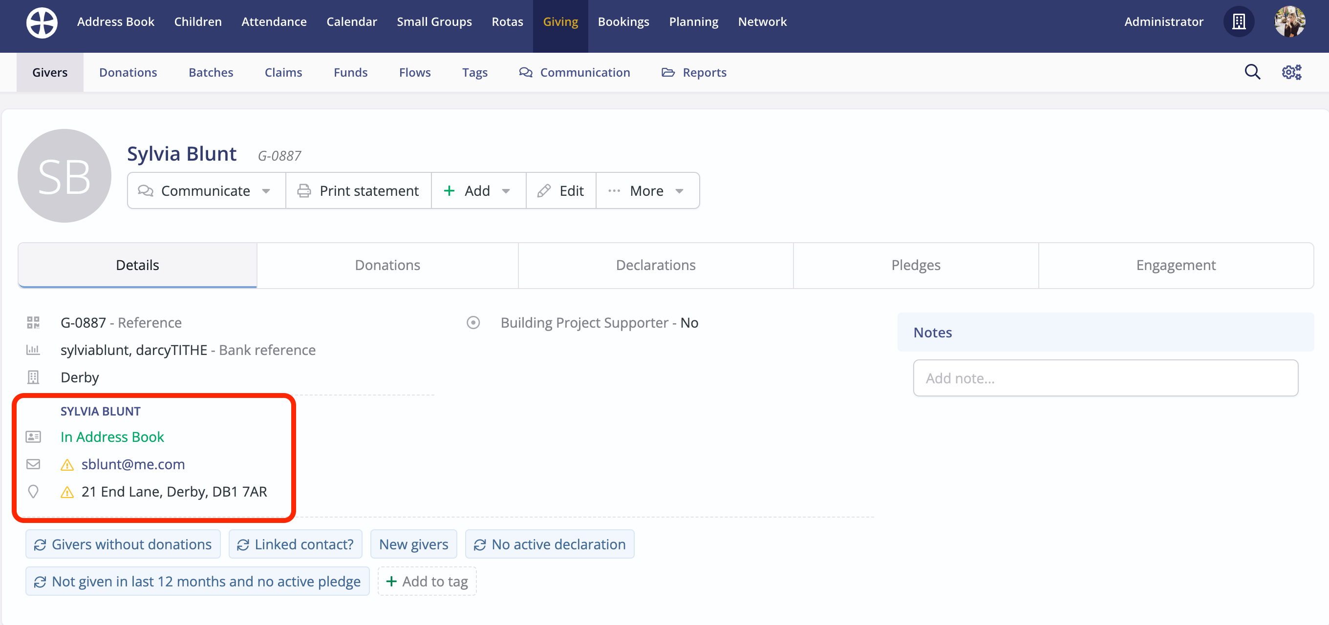 Adding a new giver - ChurchSuite Support Articles
