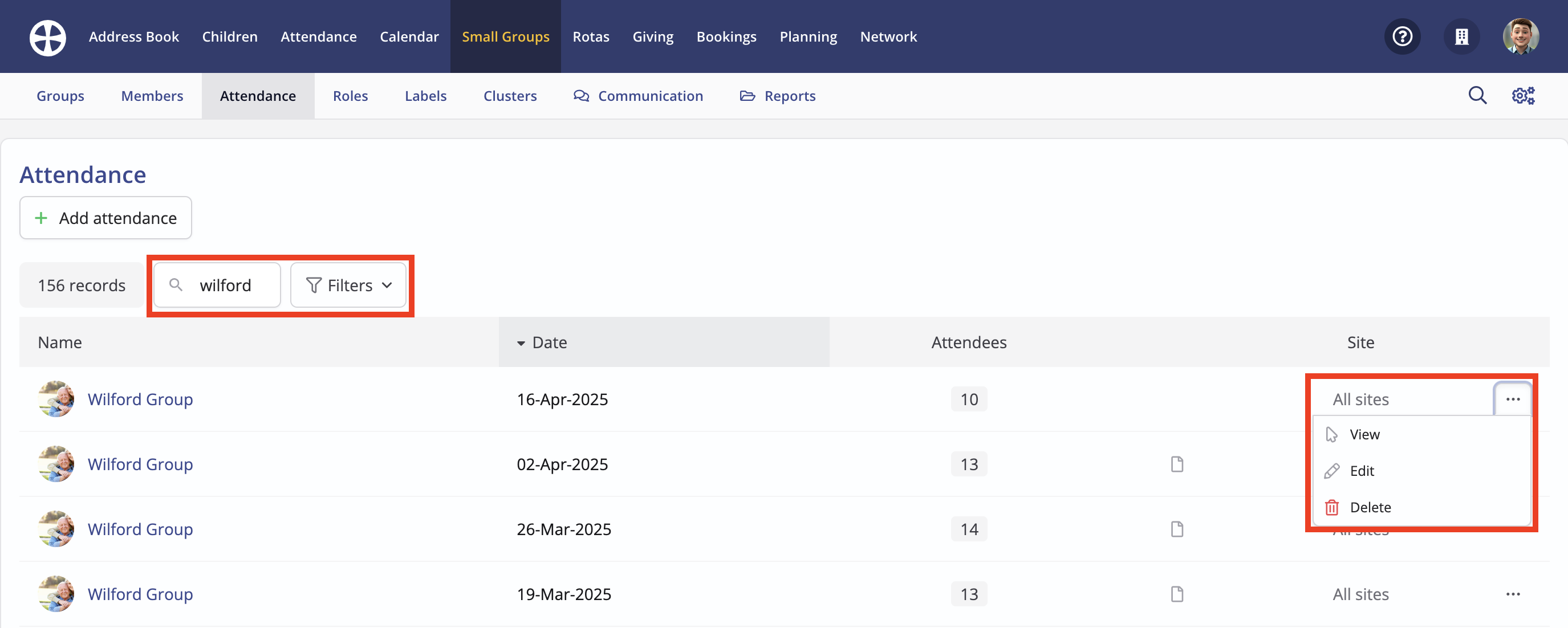 Managing small group attendance - ChurchSuite Support Articles