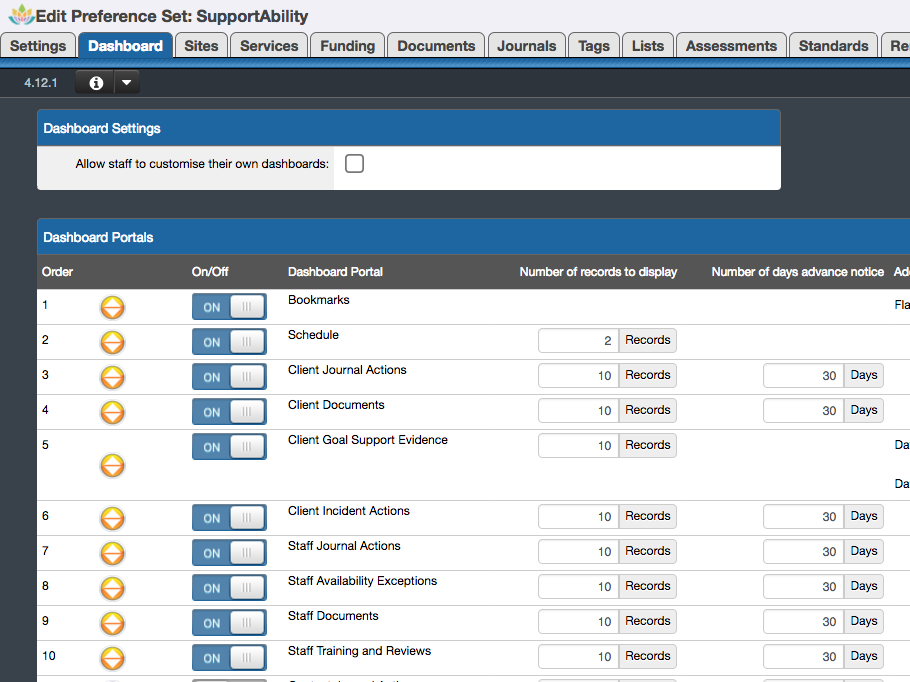 Dashboard Privileges and Customisation - SupportAbility Knowledge Base