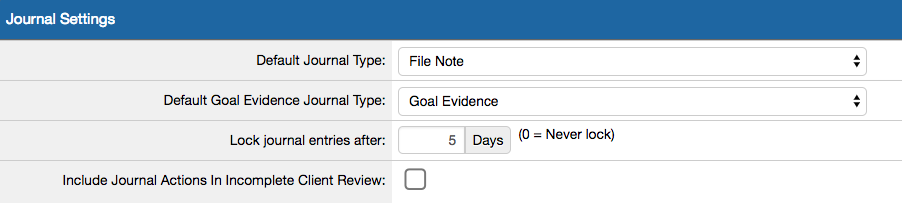 Configuring Journals - SupportAbility Knowledge Base