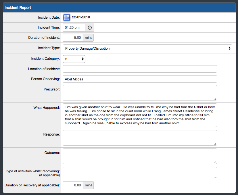 Client Incidents - SupportAbility Knowledge Base