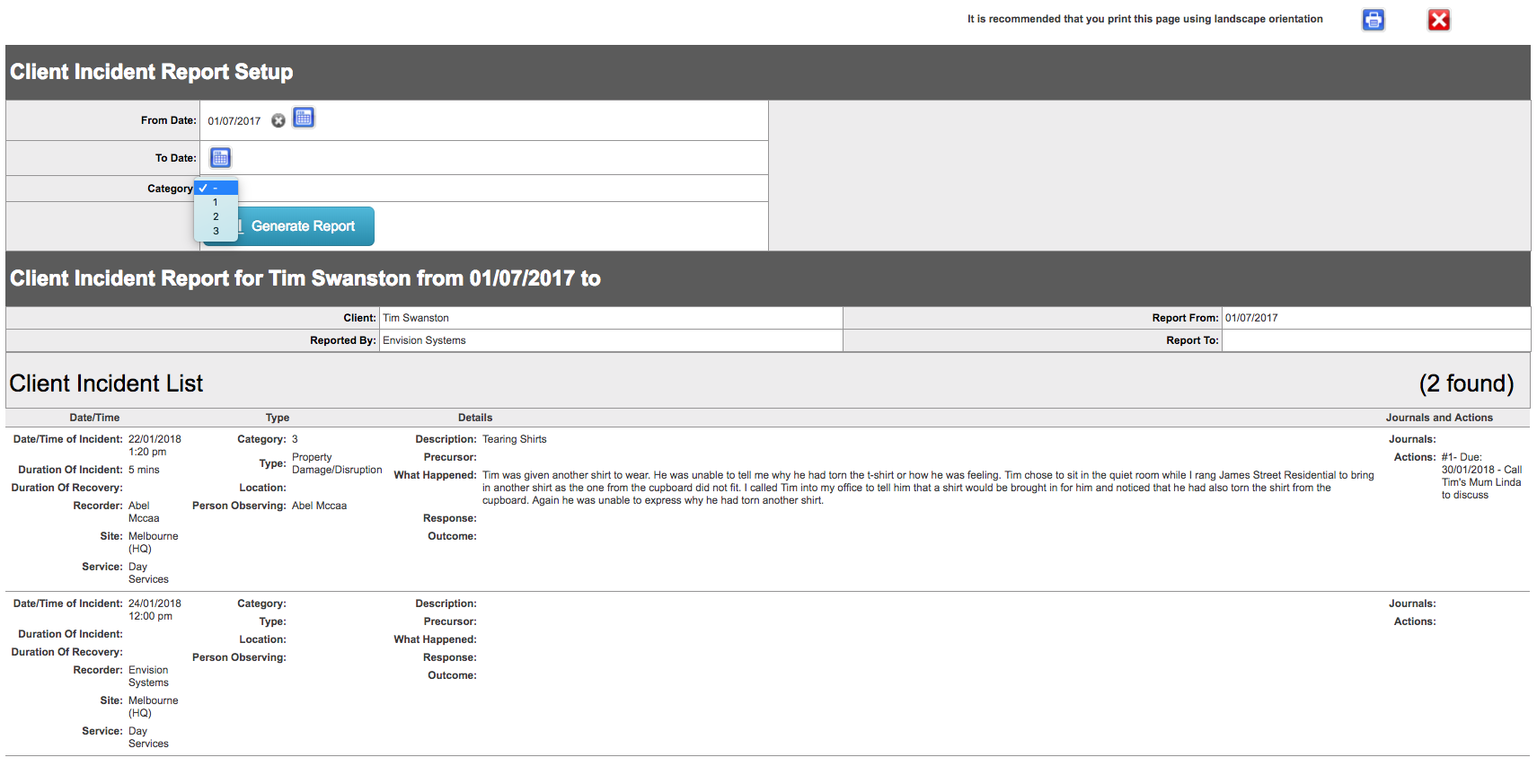 Client Incidents - SupportAbility Knowledge Base