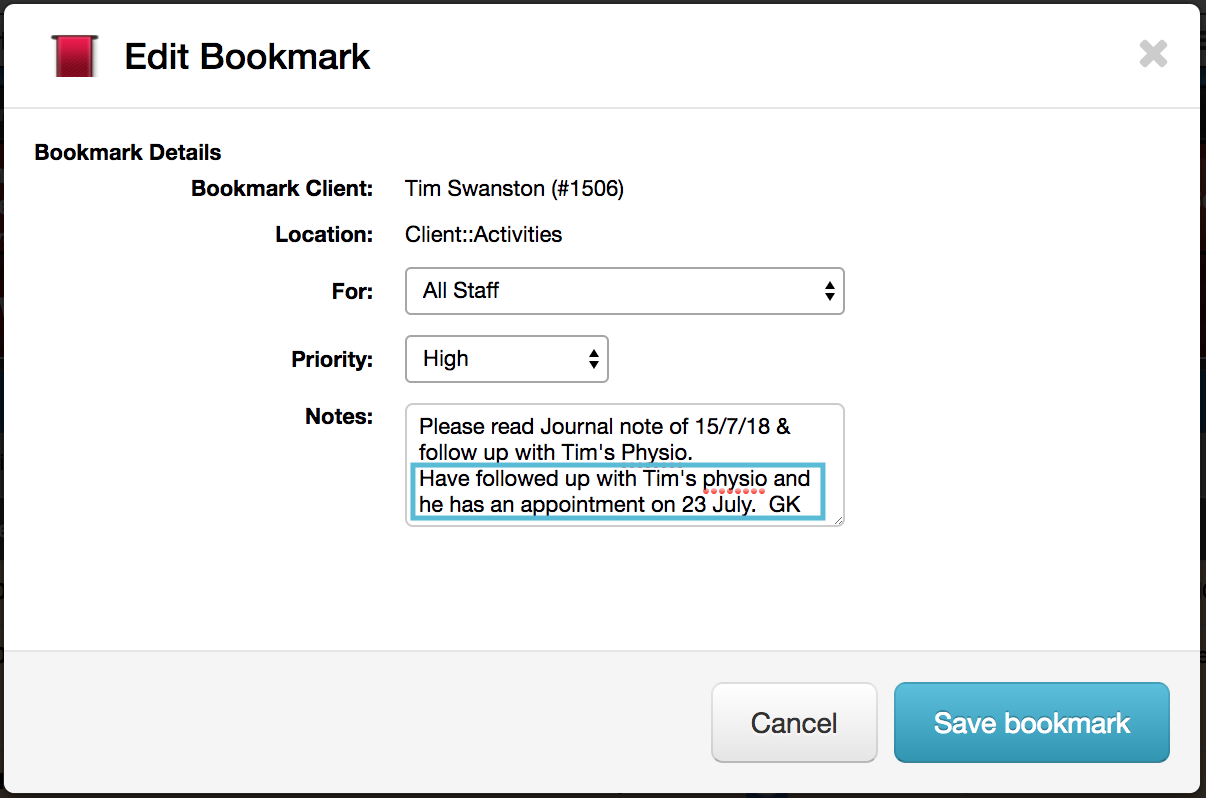 Bookmarks - SupportAbility Knowledge Base