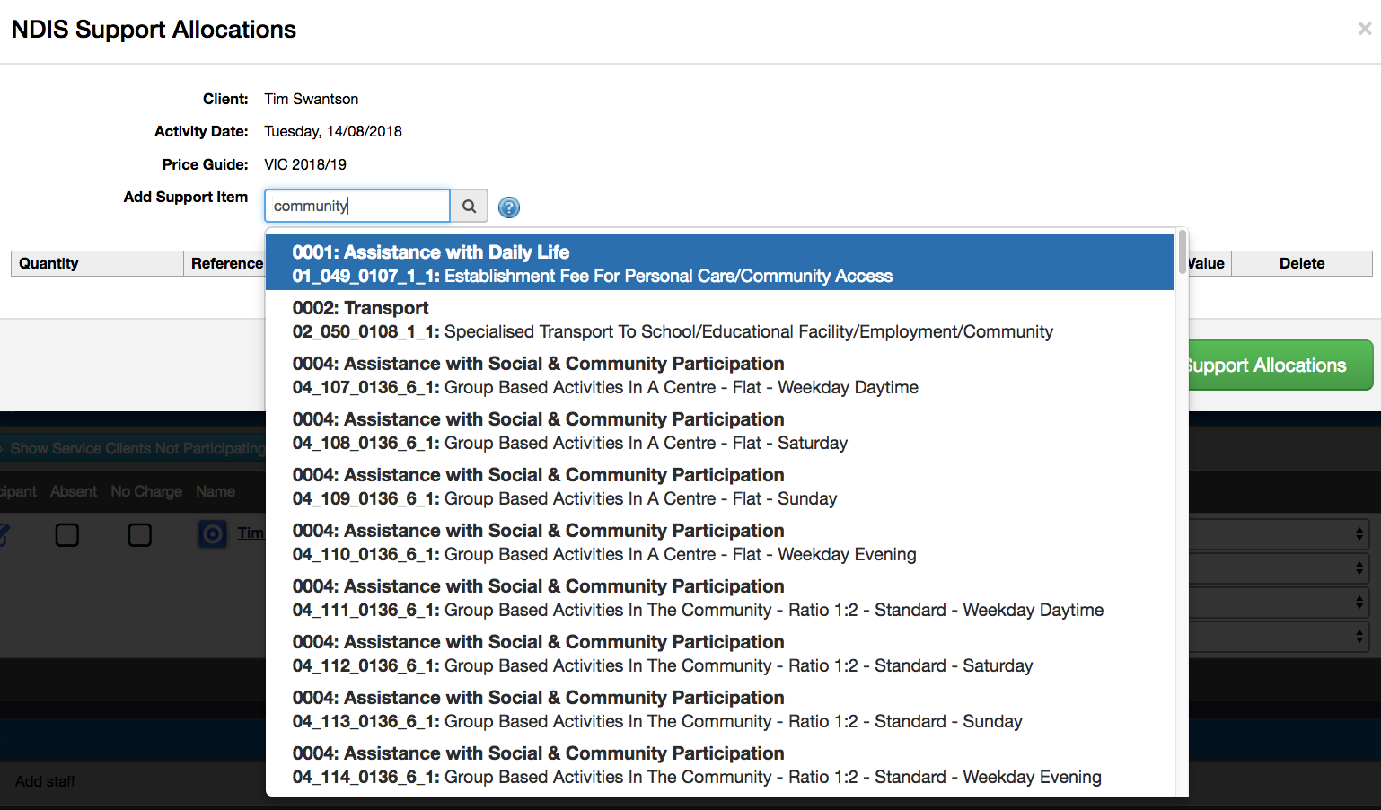 Allocating NDIS Support Items in Activities - SupportAbility Knowledge Base
