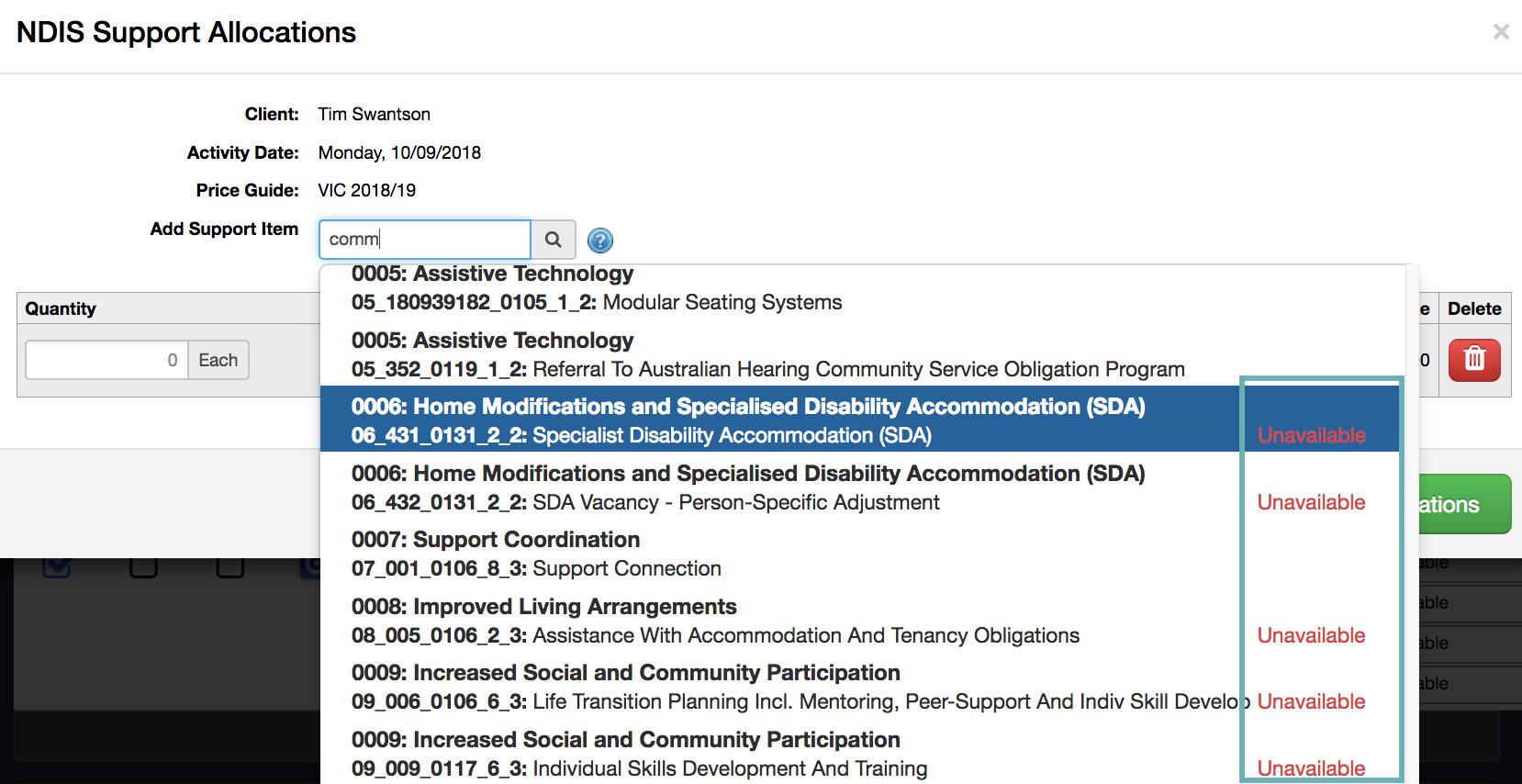 Allocating NDIS Support Items in Activities - SupportAbility Knowledge Base
