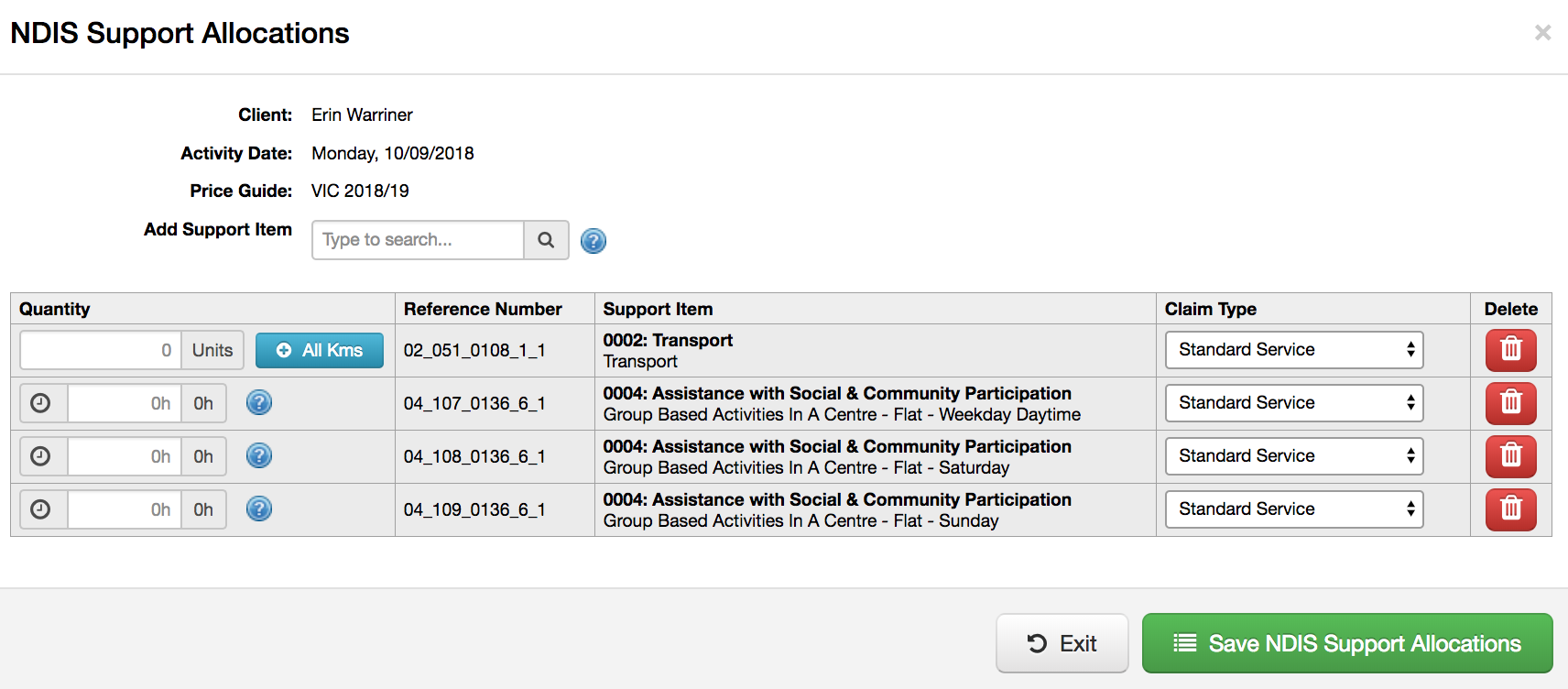 Allocating NDIS Support Items in Activities - SupportAbility Knowledge Base