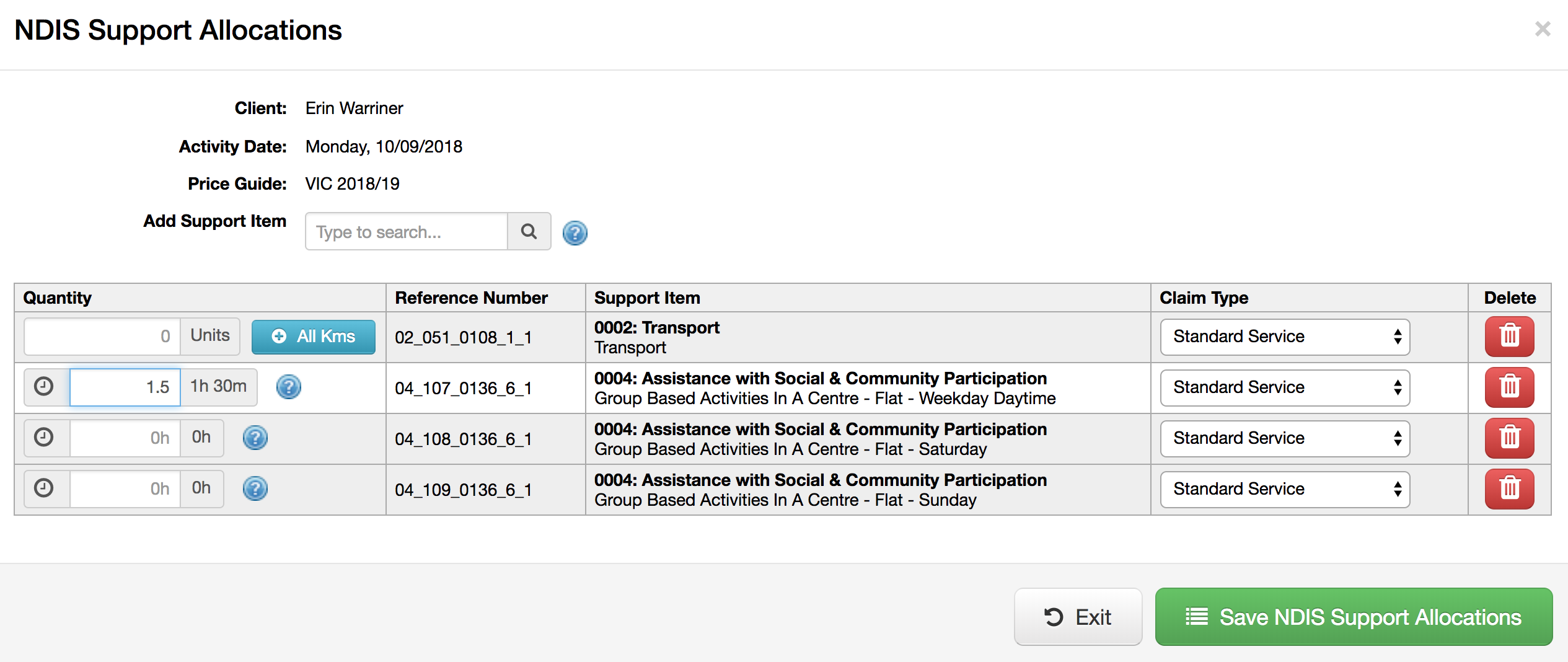 Allocating NDIS Support Items in Activities - SupportAbility Knowledge Base