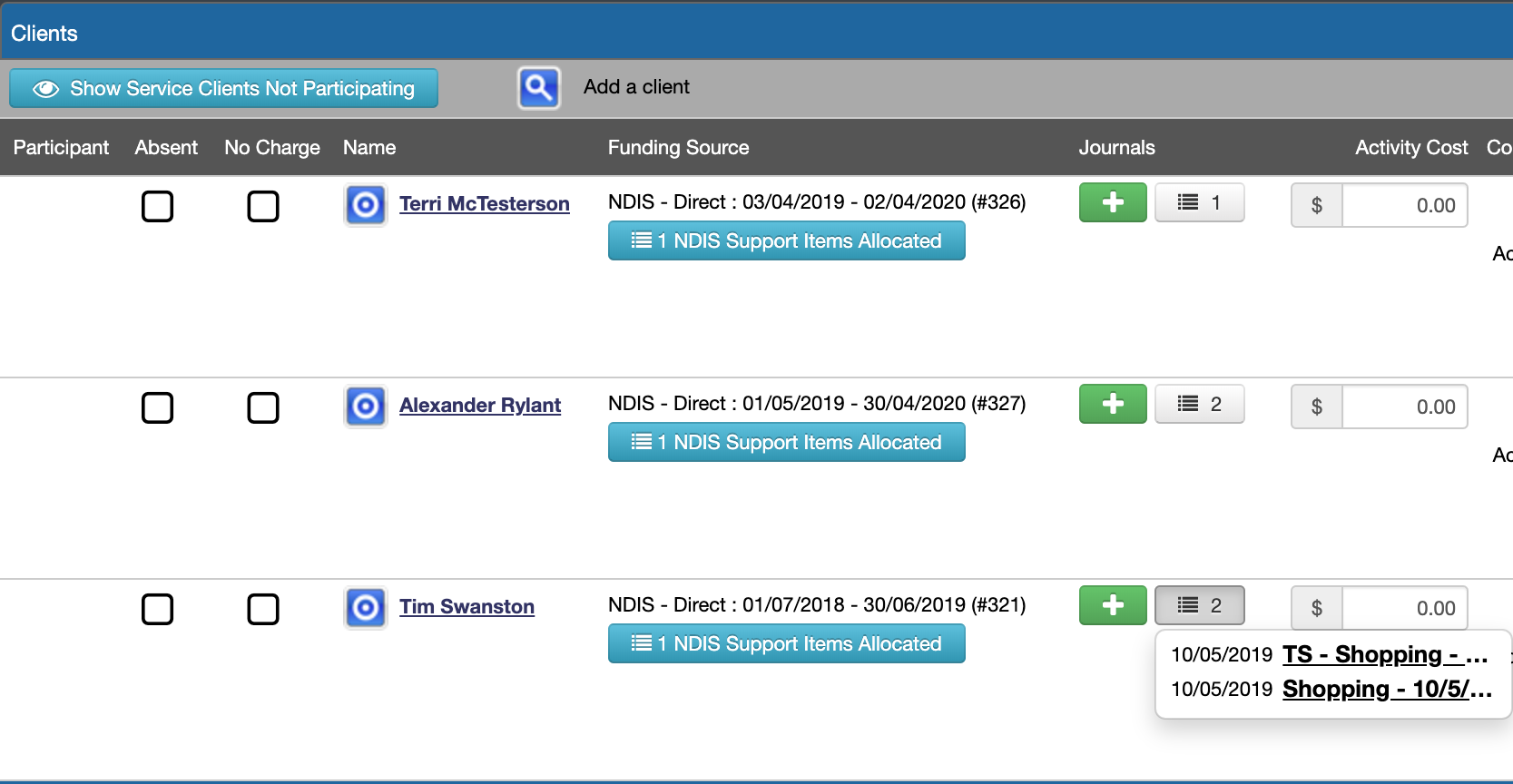 Client Journals - SupportAbility Knowledge Base