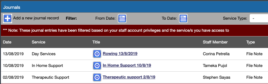 Journal Permissions - SupportAbility Knowledge Base