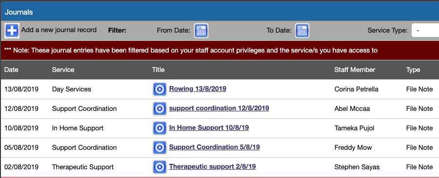 Journal Permissions - SupportAbility Knowledge Base