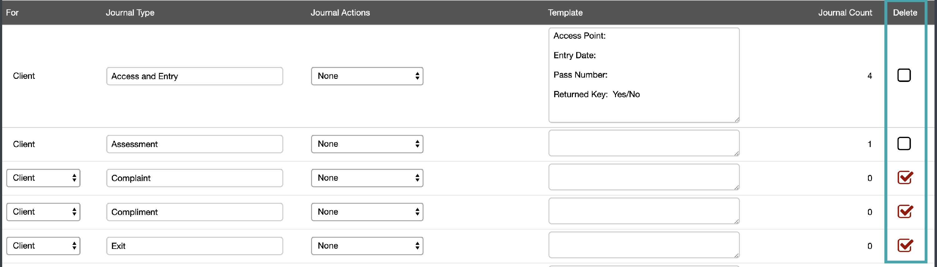 Configuring Journals - SupportAbility Knowledge Base