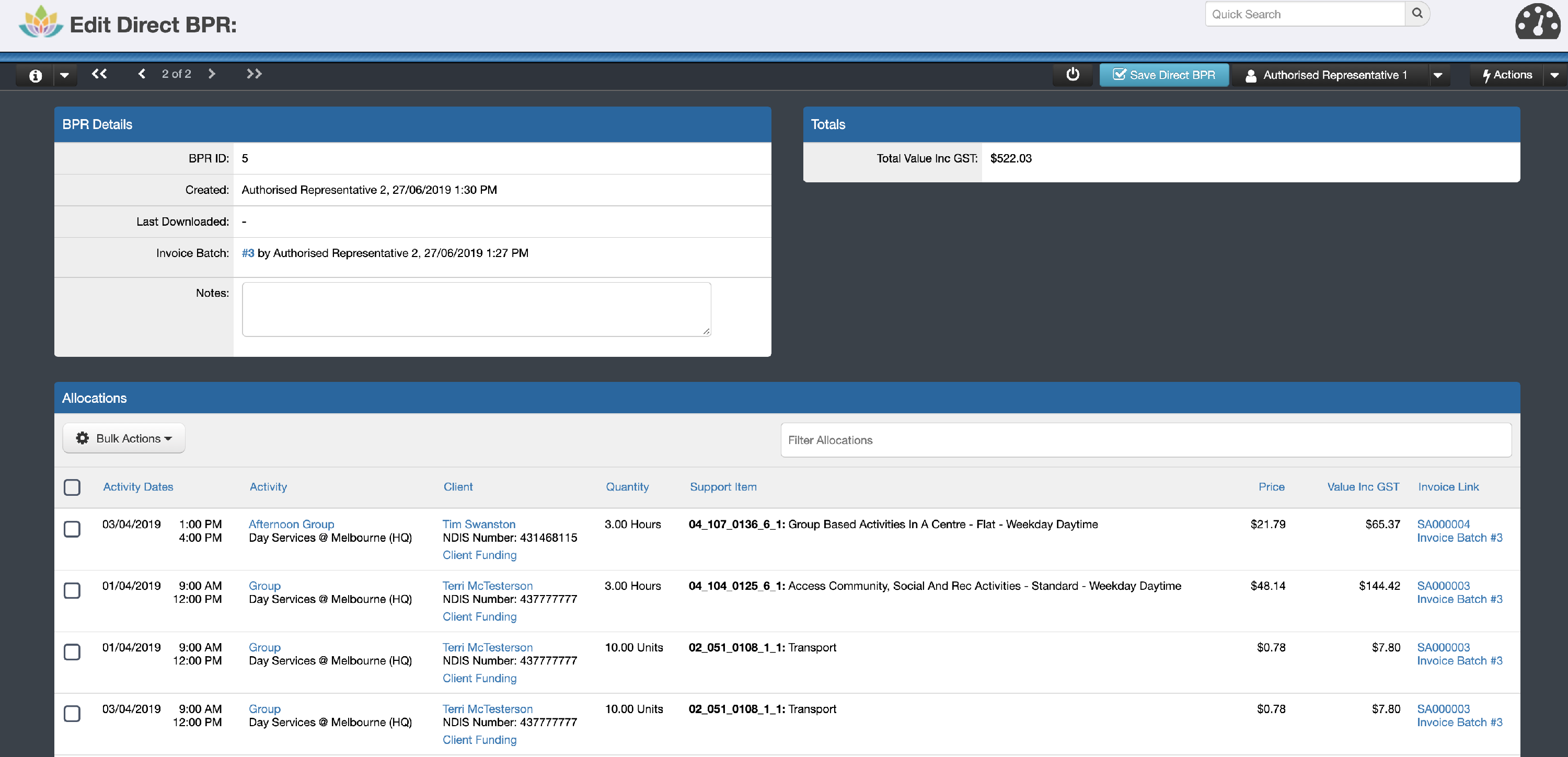 Generating an NDIS Direct Bulk Payment Request (BPR) - SupportAbility Knowledge Base