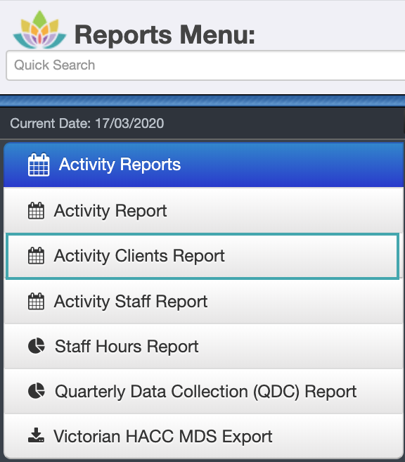Activity Clients Report - SupportAbility Knowledge Base