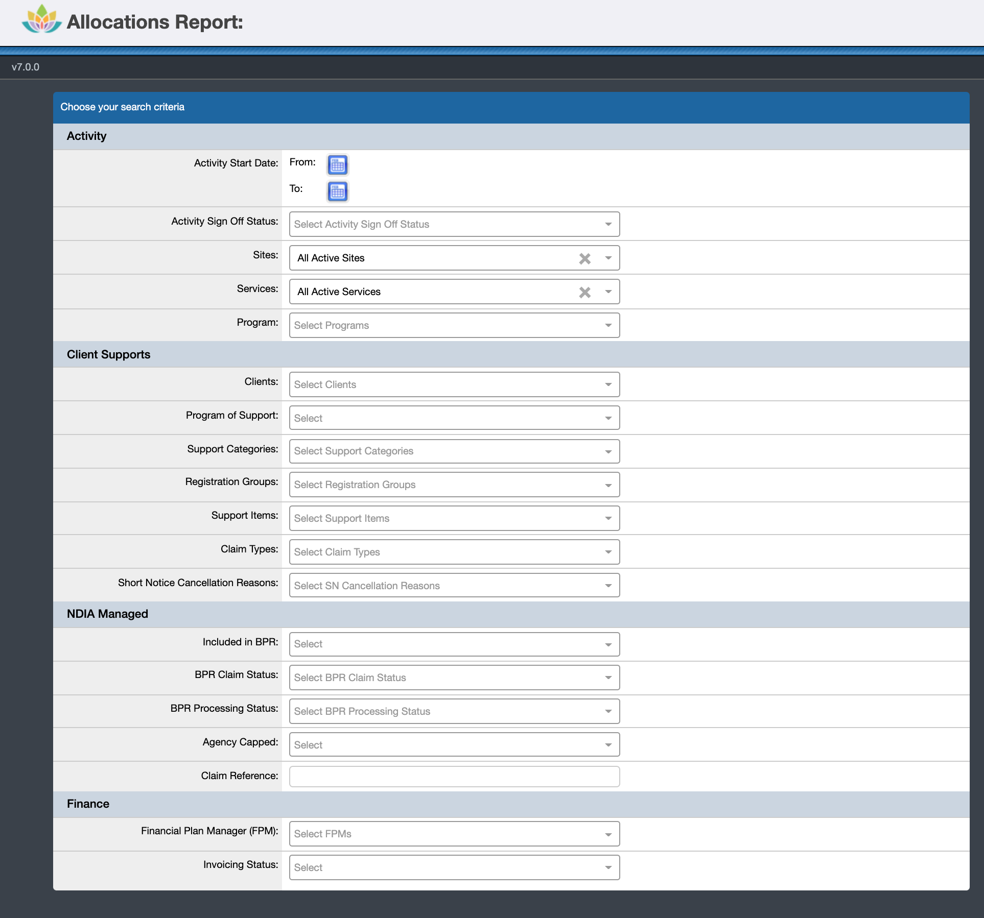 Allocations Report - SupportAbility Knowledge Base