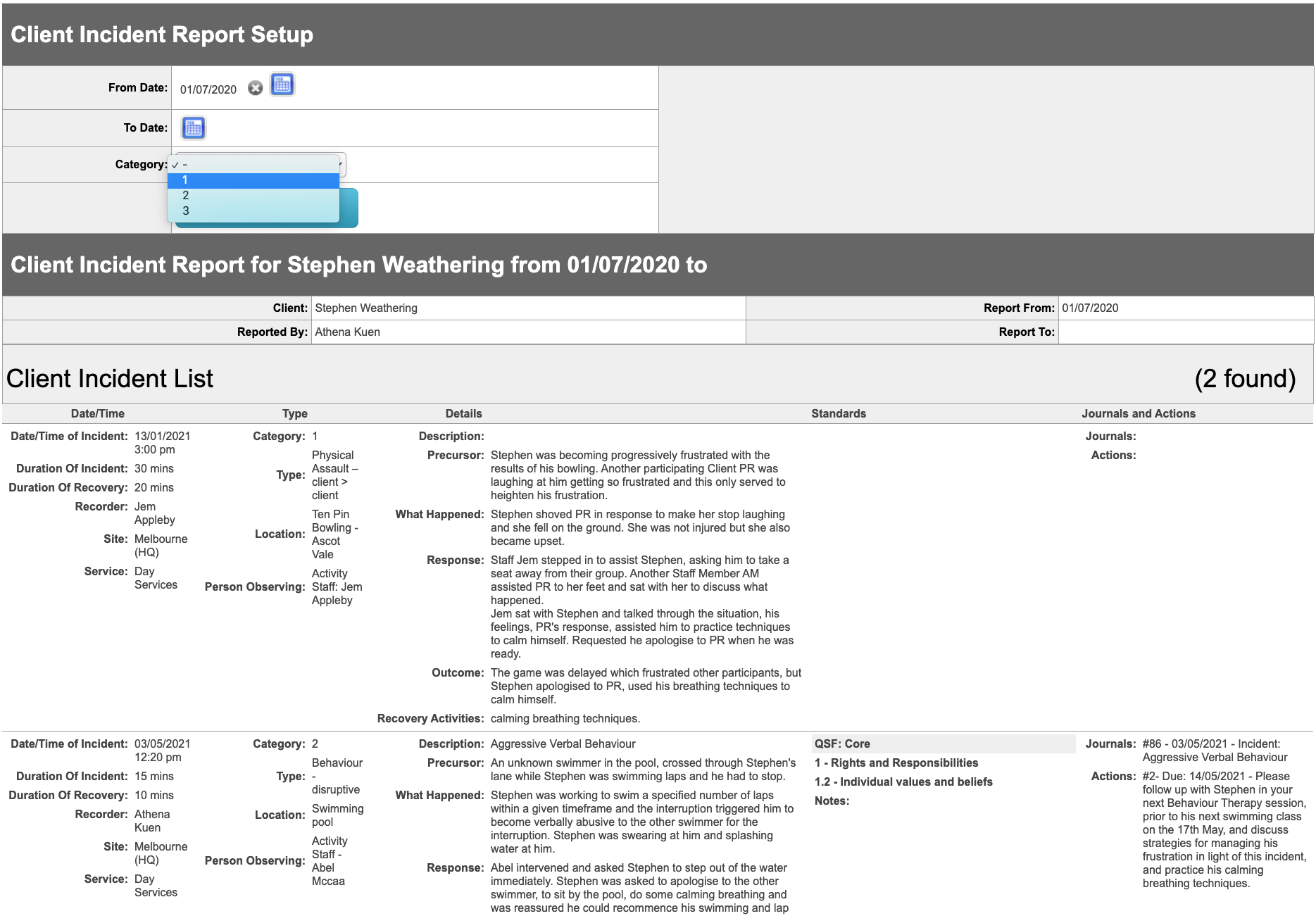 Client Incidents - SupportAbility Knowledge Base