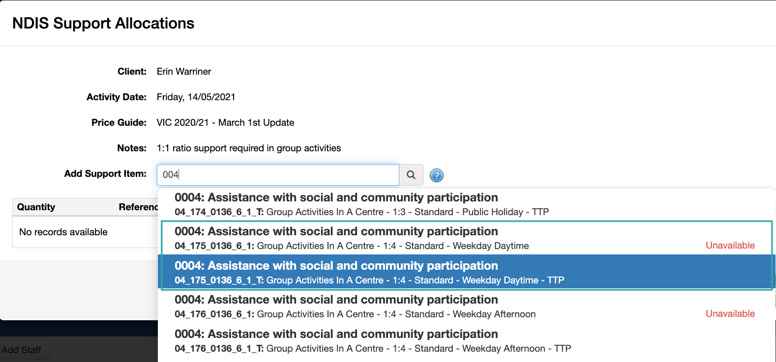 Allocating NDIS Support Items in Activities - SupportAbility Knowledge Base