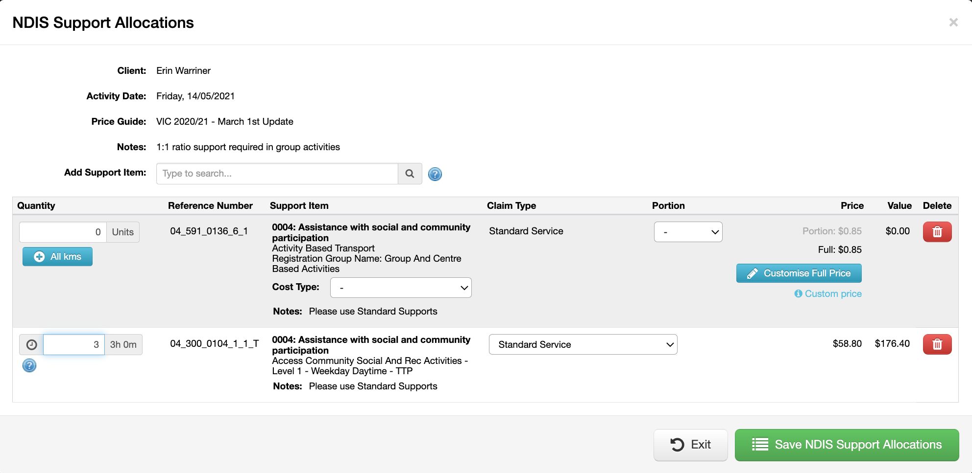 Allocating NDIS Support Items in Activities - SupportAbility Knowledge Base