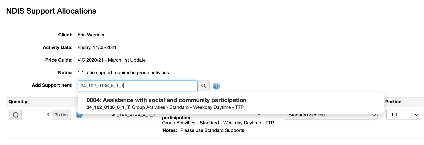 Allocating NDIS Support Items in Activities - SupportAbility Knowledge Base