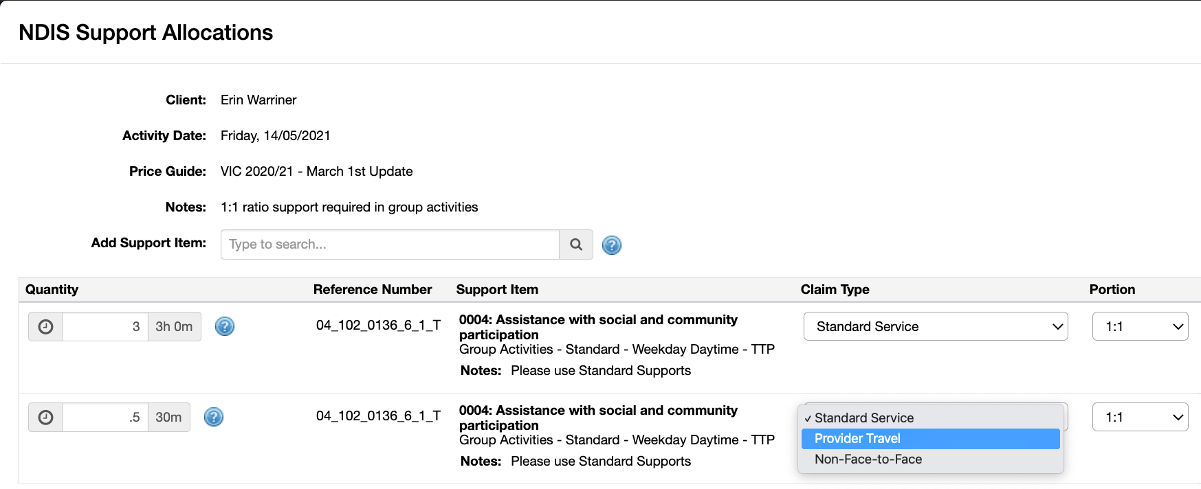 Allocating NDIS Support Items in Activities - SupportAbility Knowledge Base