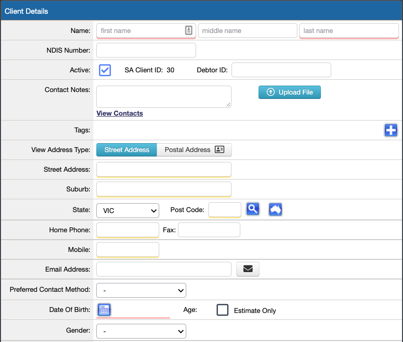 Foundations | Client Details - SupportAbility Knowledge Base