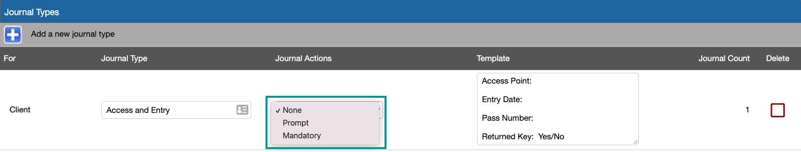 Configuring Journals - SupportAbility Knowledge Base