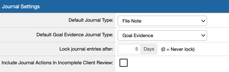 Configuring Journals - SupportAbility Knowledge Base