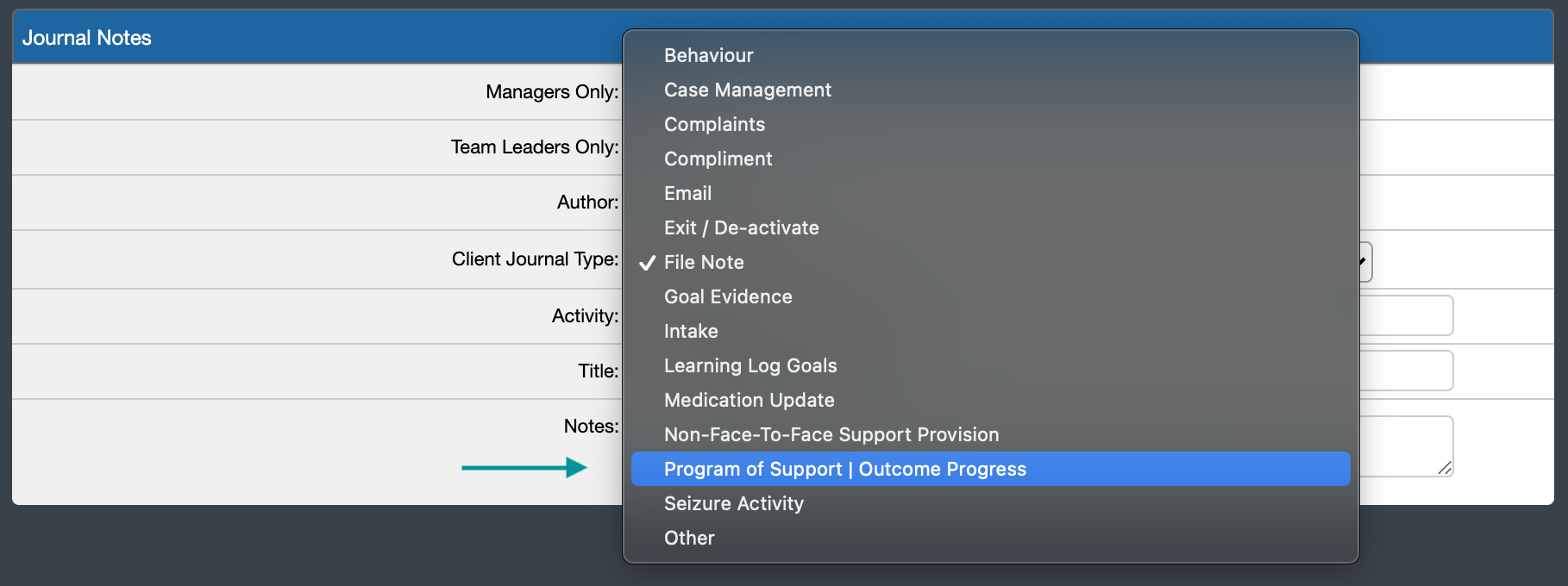 How to create or edit a Client Journal (case note) - SupportAbility Knowledge Base