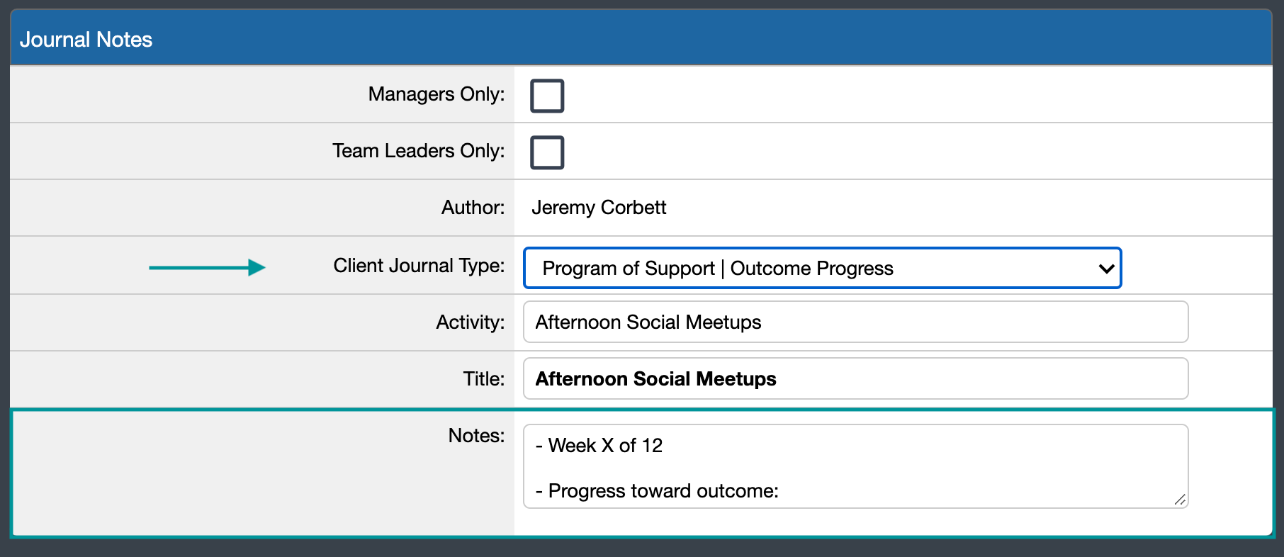 How to create or edit a Client Journal (case note) - SupportAbility ...