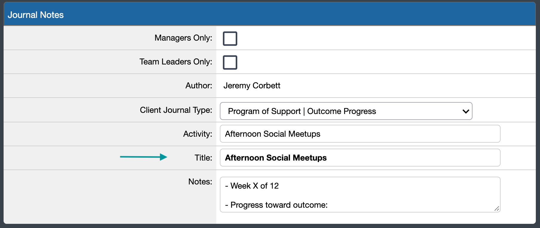 How to create or edit a Client Journal (case note) - SupportAbility ...