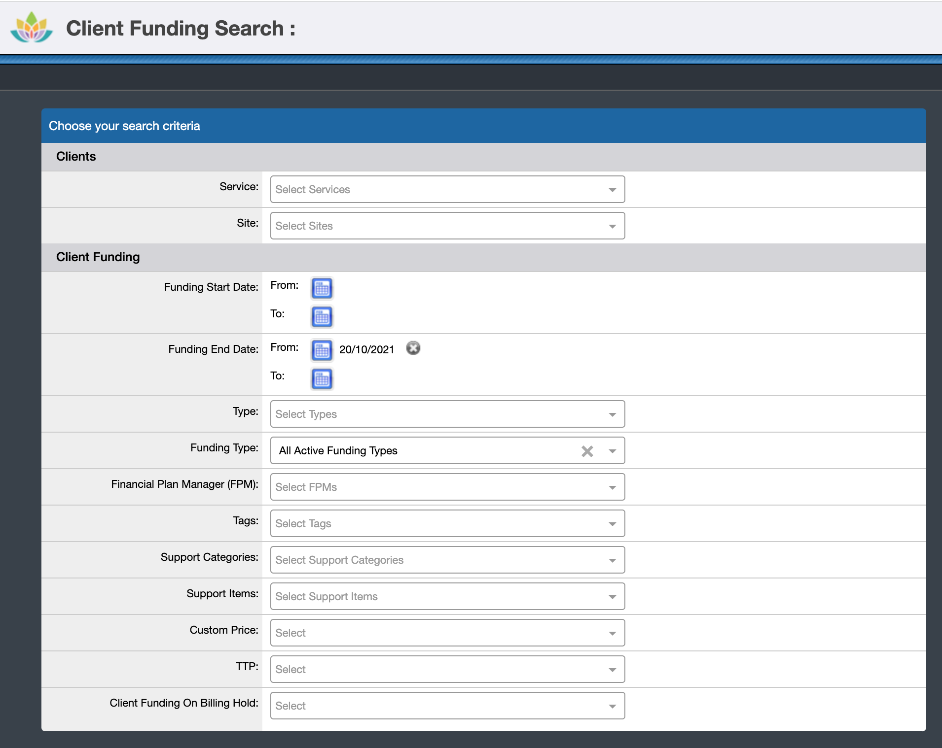 Client Funding Search - SupportAbility Knowledge Base