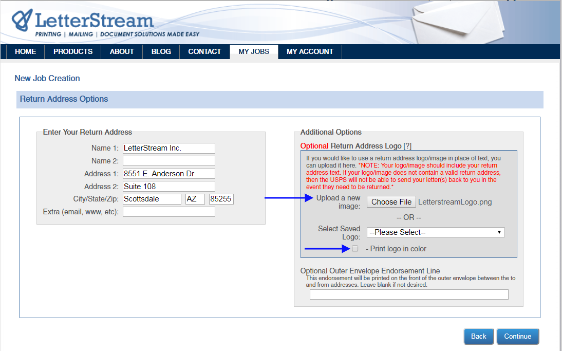 Return Address Logo - LetterStream Help Docs
