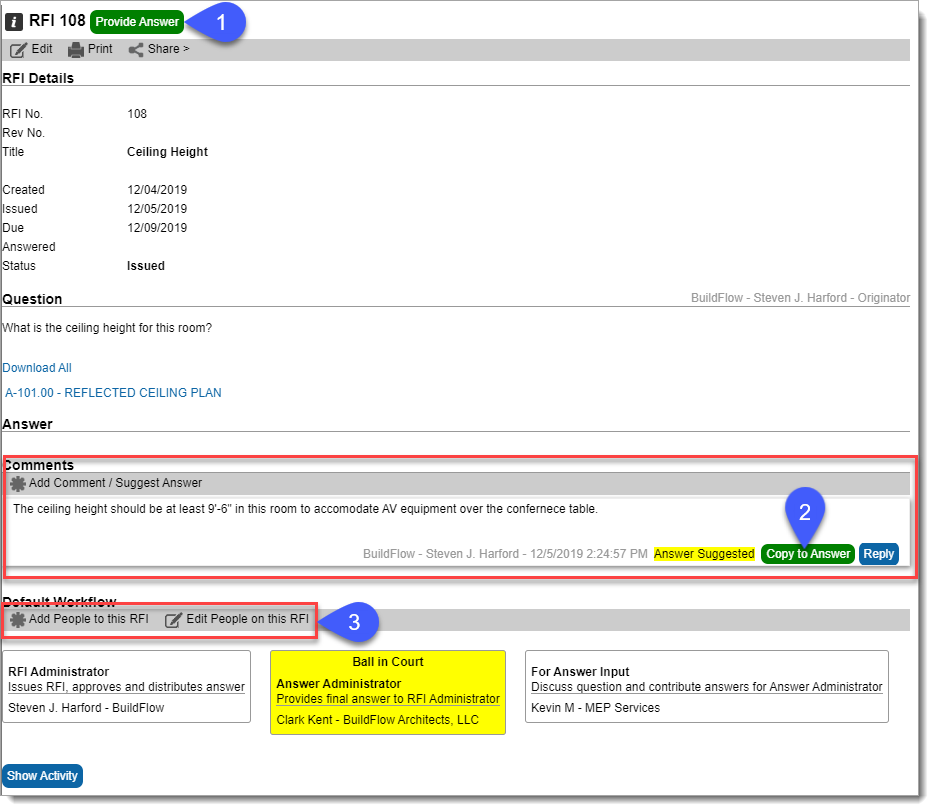 Answer an RFI - BuildFlow