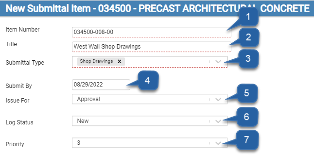 Adding Submittal Items - BuildFlow