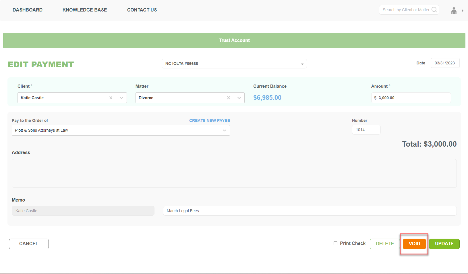 Voiding A Payment TrustBooks Knowledge Base Voiding A Payment TrustBooks Knowledge Base