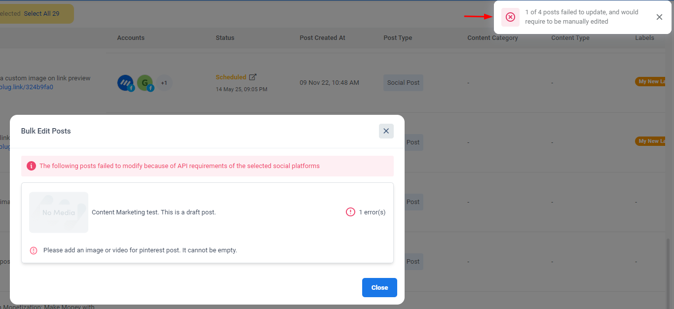 How to Bulk Edit post from the Planner - ContentStudio Help Center