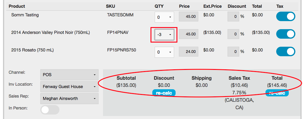Process a Return/Credit - eCellar Help Center