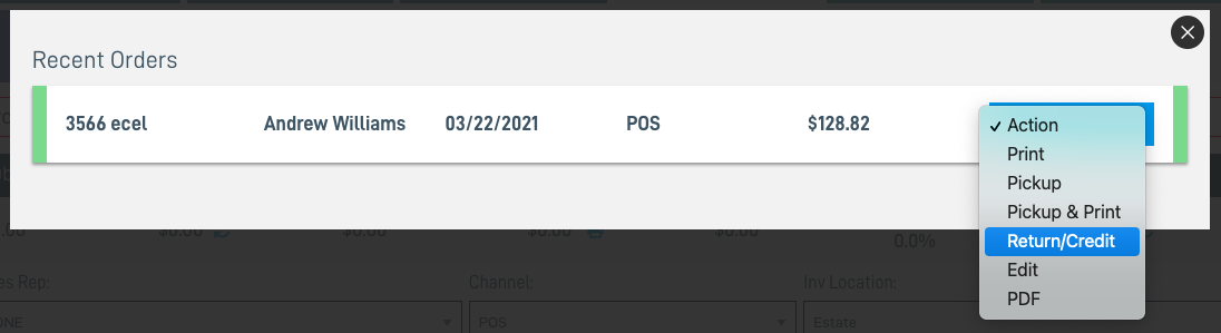 Process a Return/Credit - eCellar Help Center