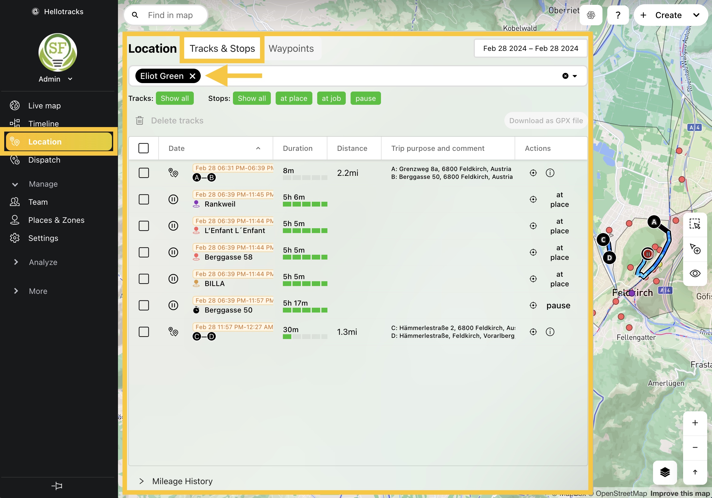 Understanding Main Menu - Hellotracks Help