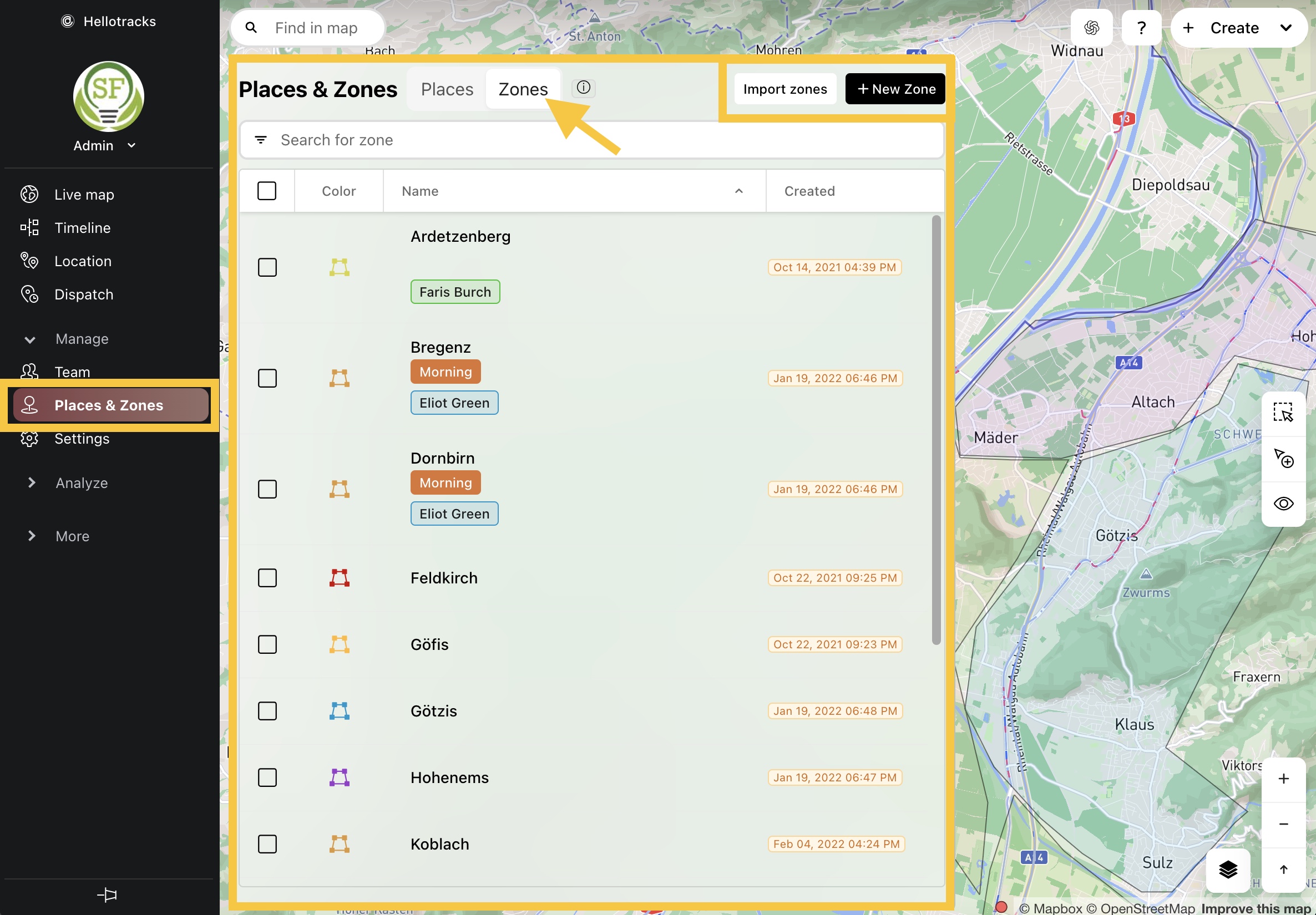 Understanding Main Menu - Hellotracks Help
