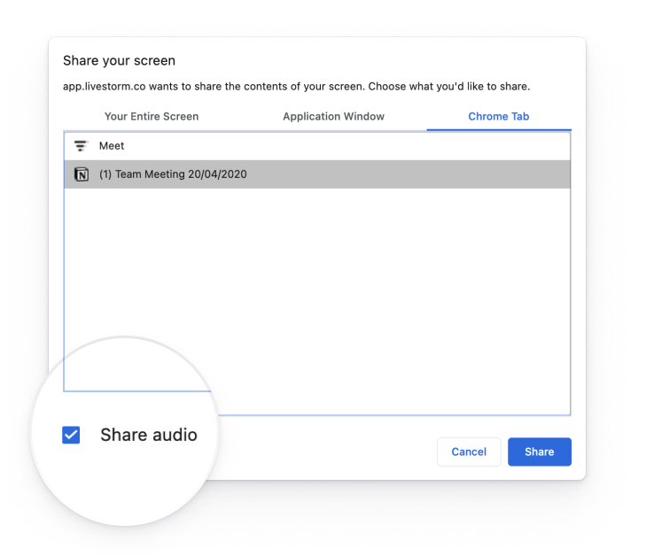 Manage Your Microphone, Camera & Screen Sharing - Documentation | Livestorm