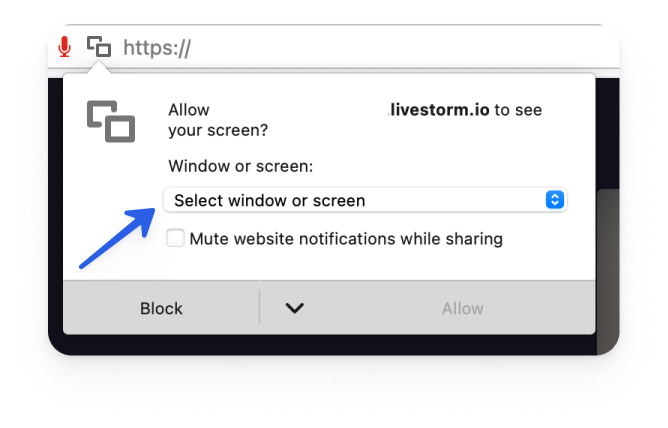Manage Your Microphone, Camera & Screen Sharing - Documentation | Livestorm