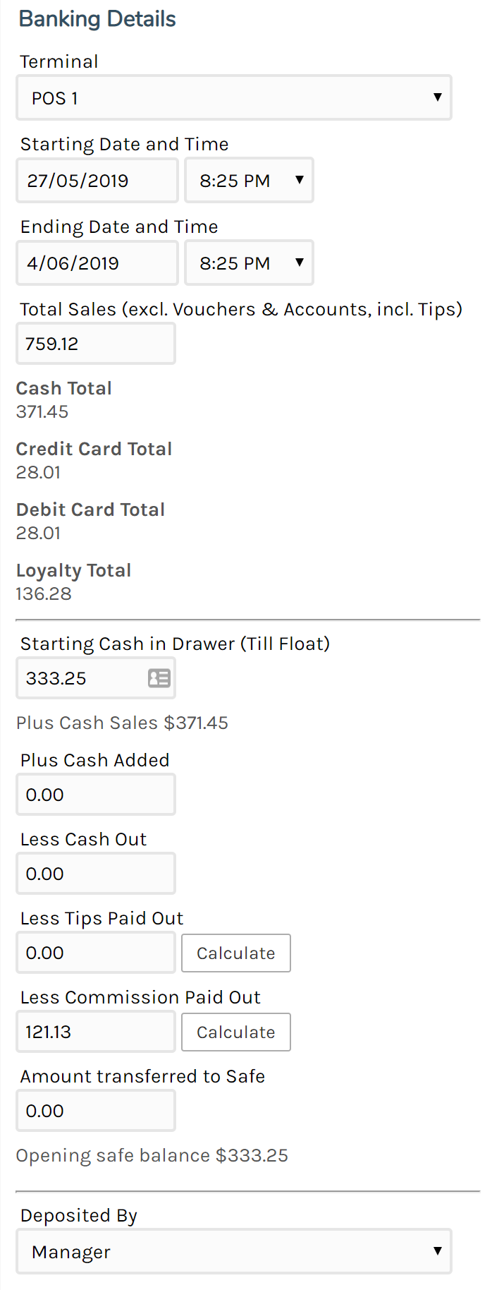 End Of Day Banking - You'reOnTime Help