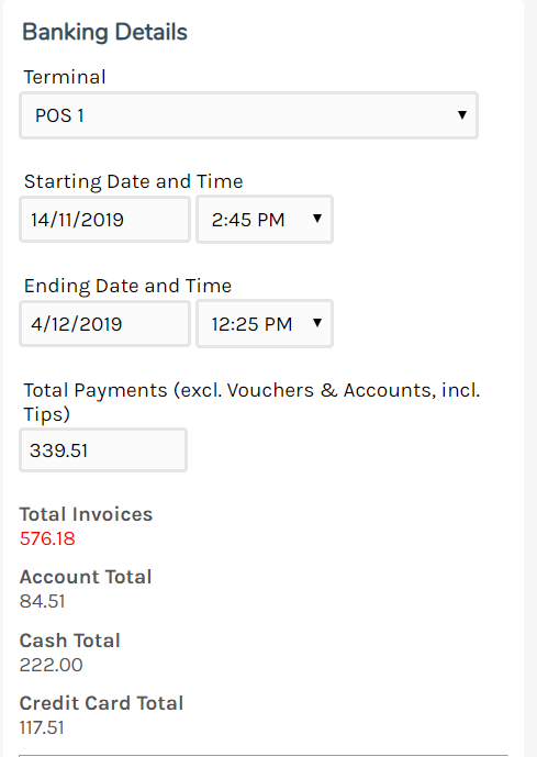 End Of Day Banking - You'reOnTime Help