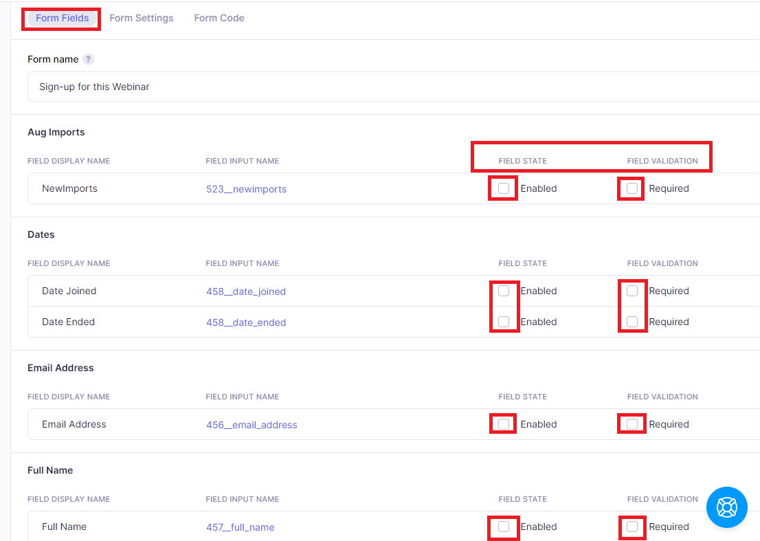 Creating/Editing Forms - Campaign Refinery Support