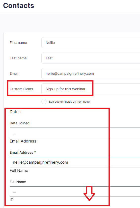 Adding Single Entry to Contacts - Campaign Refinery Support